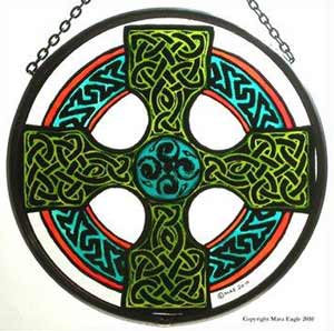 Window Roundel in Winged Heart Celtic Cross design to buy online from ...