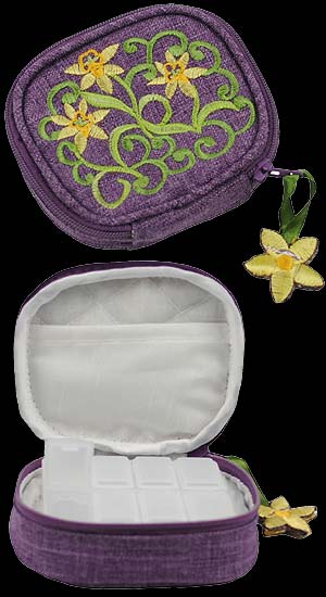 Purple Pill Box Purse in Daffodils design to buy online from Celtic ...